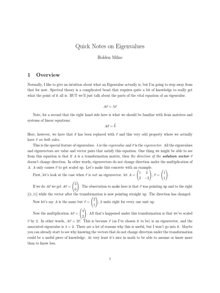 eigenvectors1 (1) | PDF | Eigenvalues And Eigenvectors | Functions And Mappings