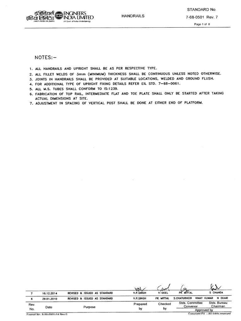 Eil Handrail Specification | PDF