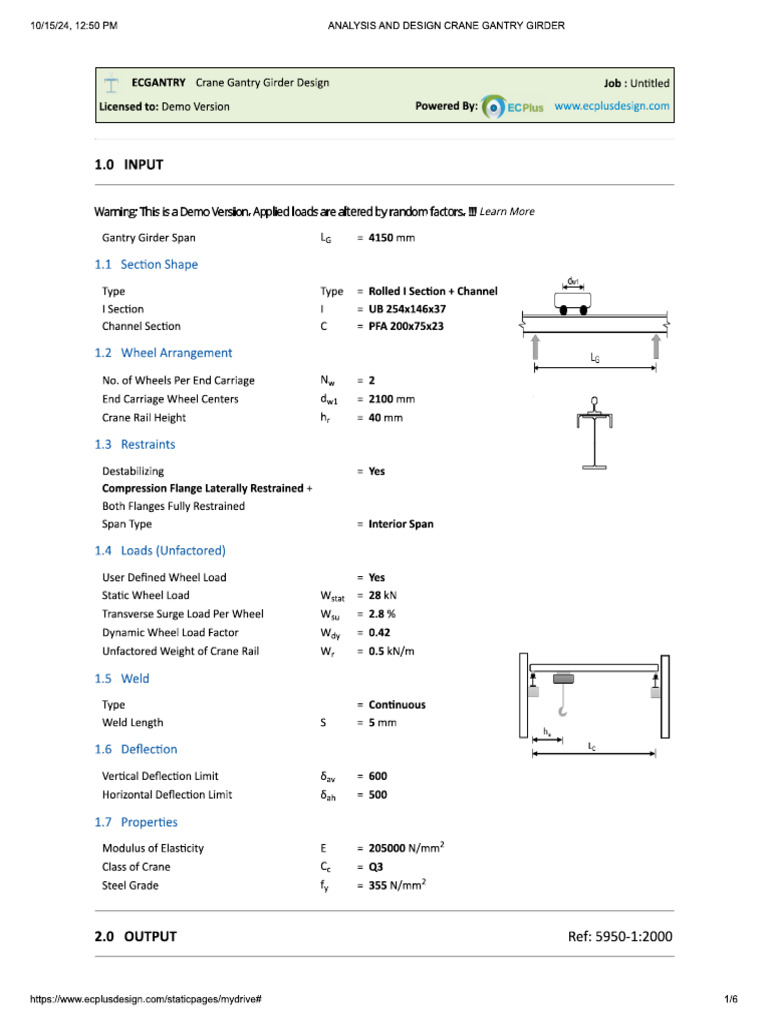 Crane Beam Design | PDF