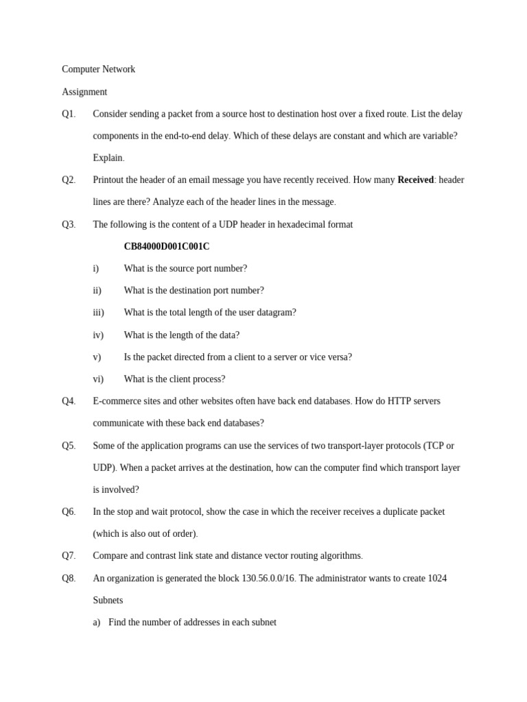 ES ZC481 Assignment NSP Course-Computer Network | PDF
