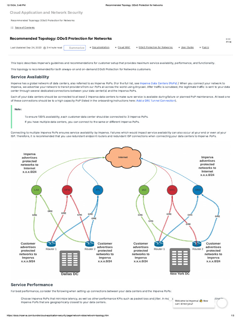 Recommended Topology - DDoS Protection For Networks | PDF | Denial Of Service Attack | Computer ...