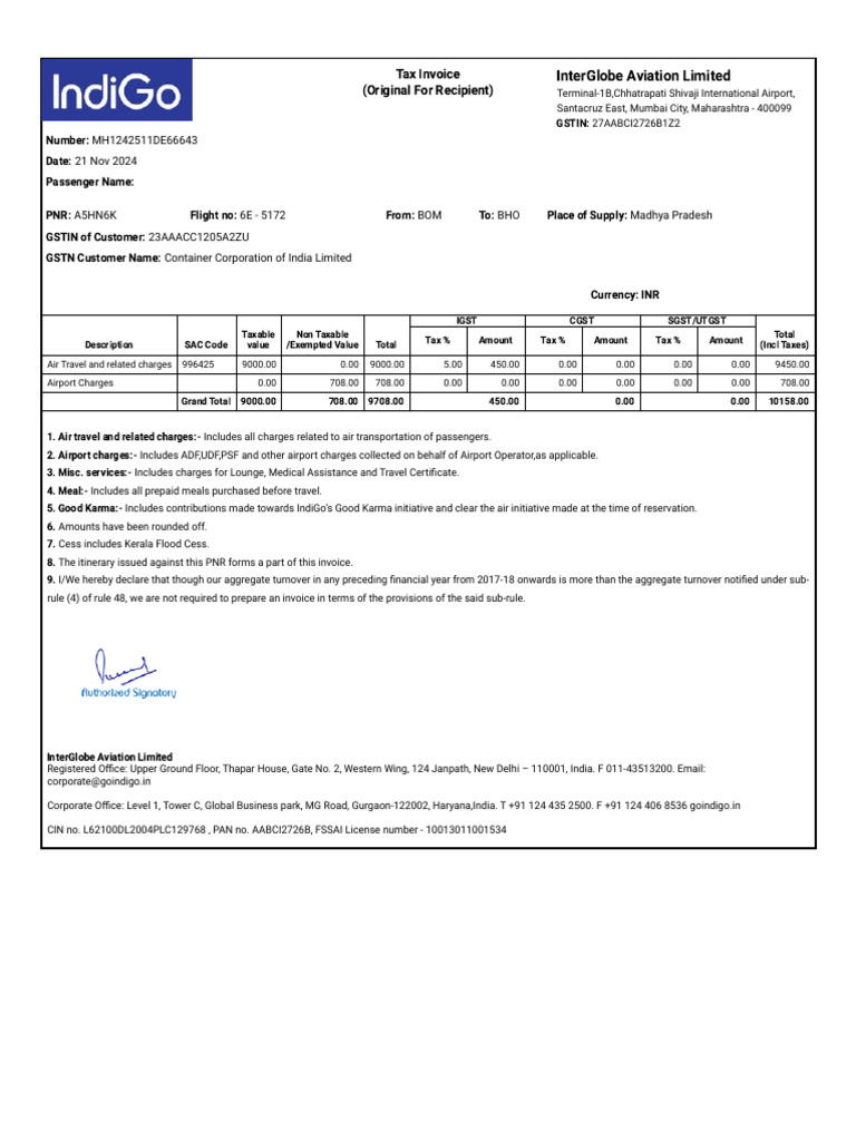 flight invoice | PDF | Taxes | Government Finances
