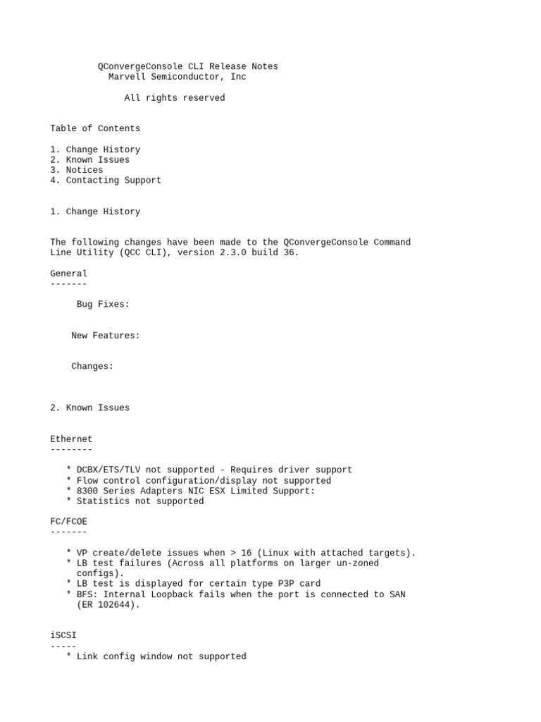 QConvergeConsole CLI v2.3.0 Release Notes | PDF | Trademark | Computing