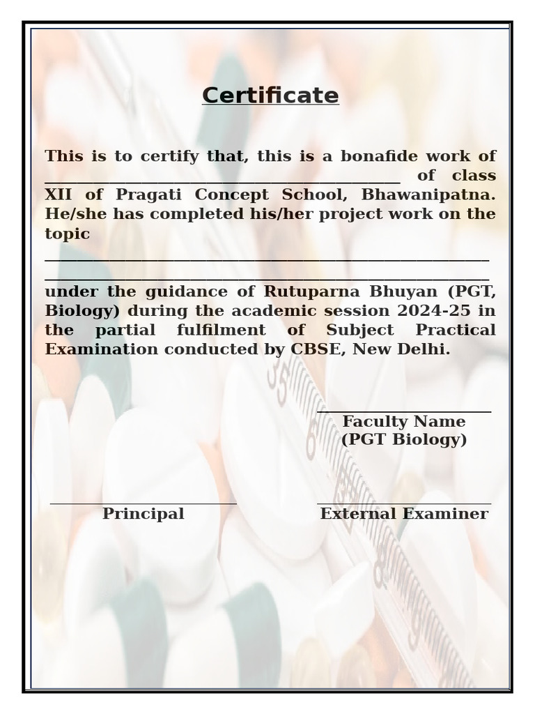 Aknowledgement & Certificate MB | PDF