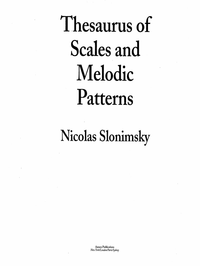 Scales and Melodic Patterns - Slonimsky | PDF