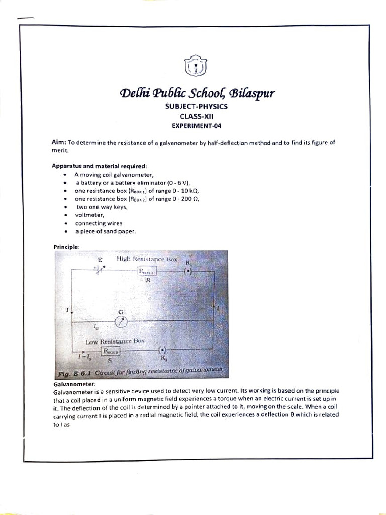 Experiment 4 Half Deflection | PDF | Equipment | Electrical Engineering