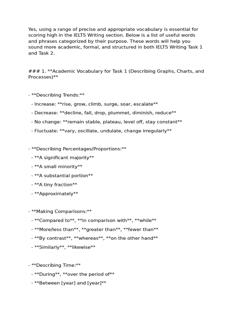 Ielts Words For Wri̇ti̇ng | PDF | Vocabulary | Cognition