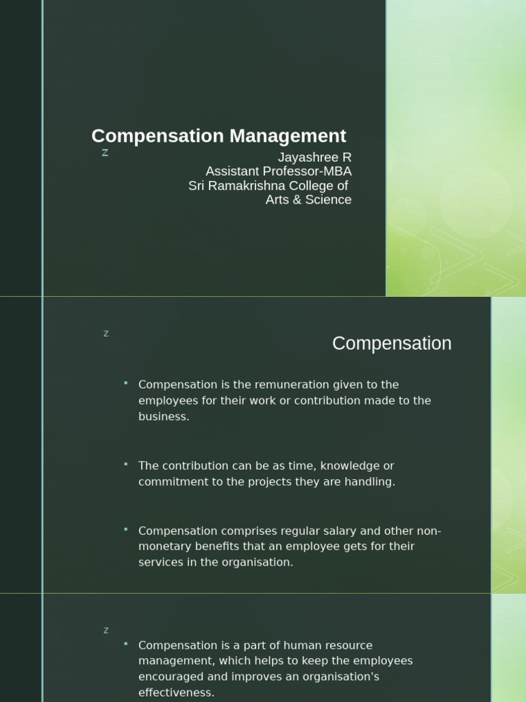 Compensation PPT | PDF | Employment | Salary
