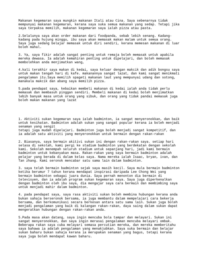 Makanan Kegemaran Saya Mungkin Maka | PDF