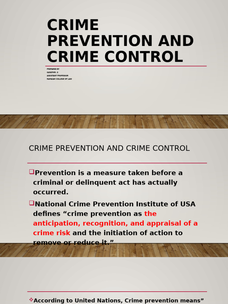 Crime Prevention and Control Strategies | PDF | Crimes | Crime & Violence