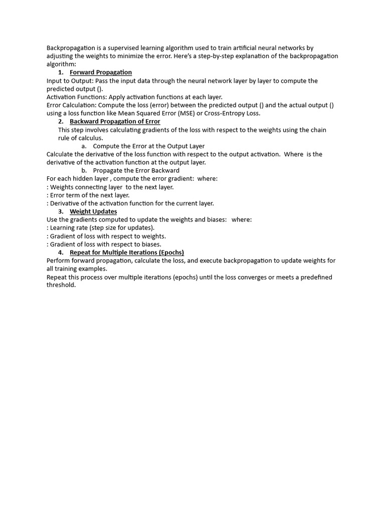 Backpropagation Algorithm Explained | PDF