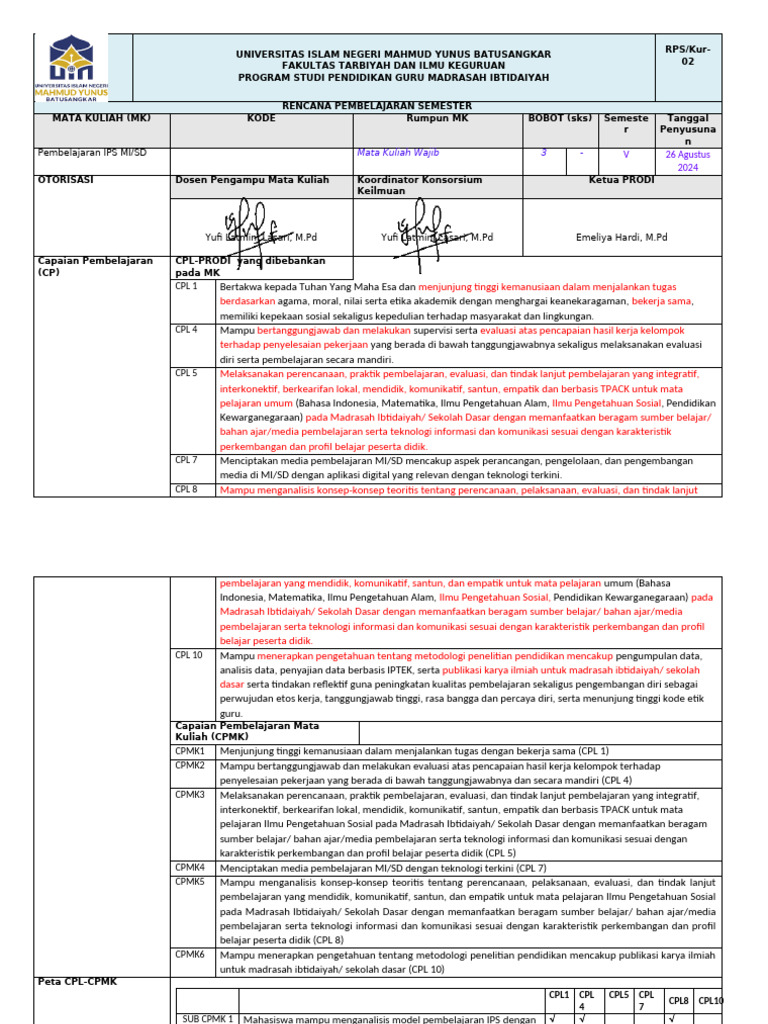 RPS_Pembelajaran_IPS_MI-SD_MBKM_OK | PDF