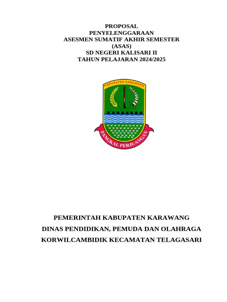 Penyelenggaraan ASAS SDN Kalisari II | PDF