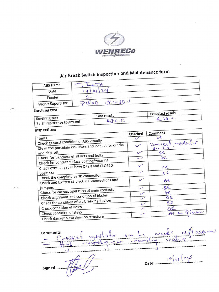 ABS Inspection Sheets. | PDF