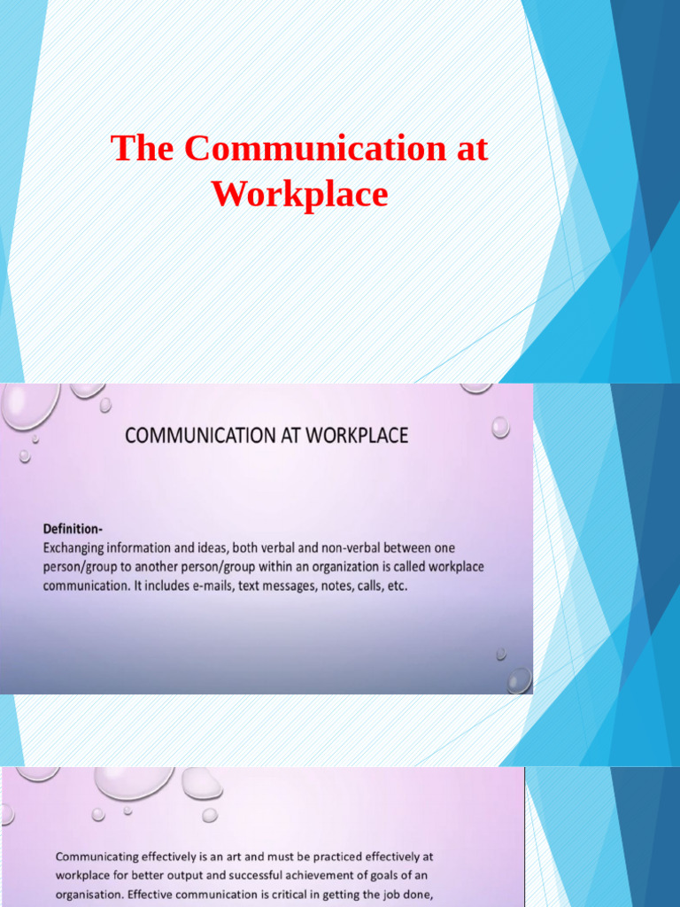 Unit # 1 Communication at Workplace | PDF