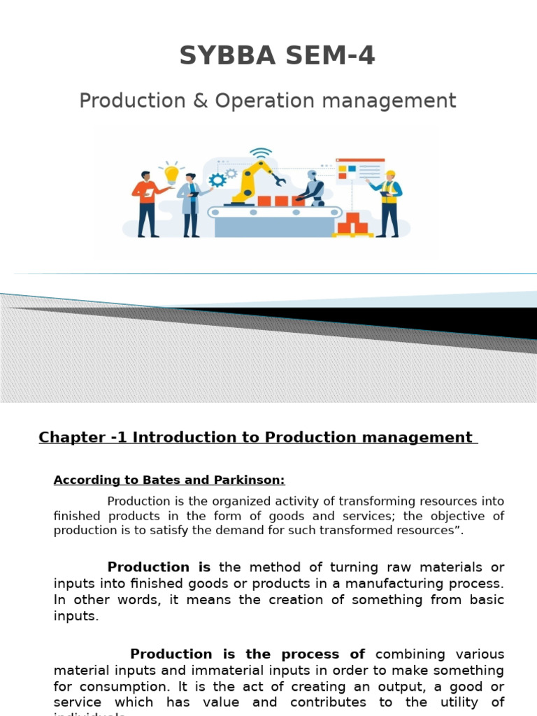 SYBBA SEM-4 Production Chapter1 | PDF | Automation | Operations Management