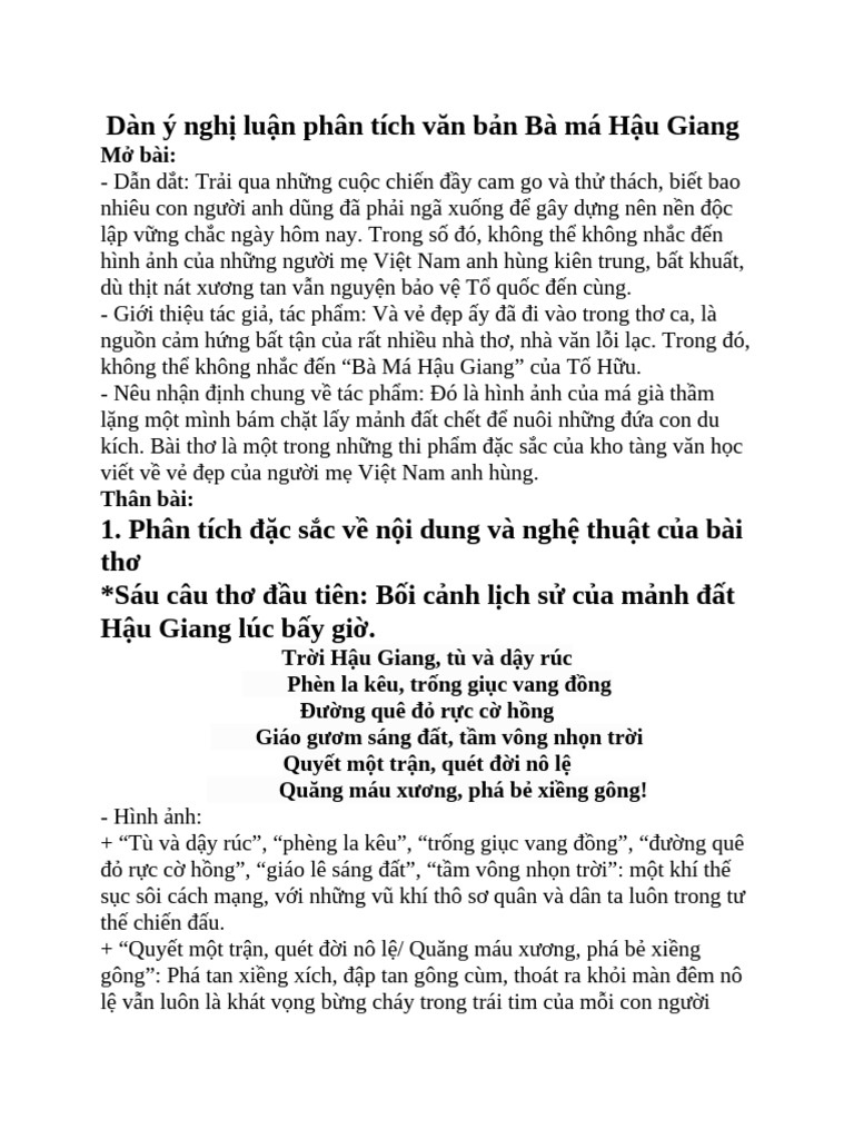 Bà má Hậu Giang và một số bài thơ song thất lục bát | PDF