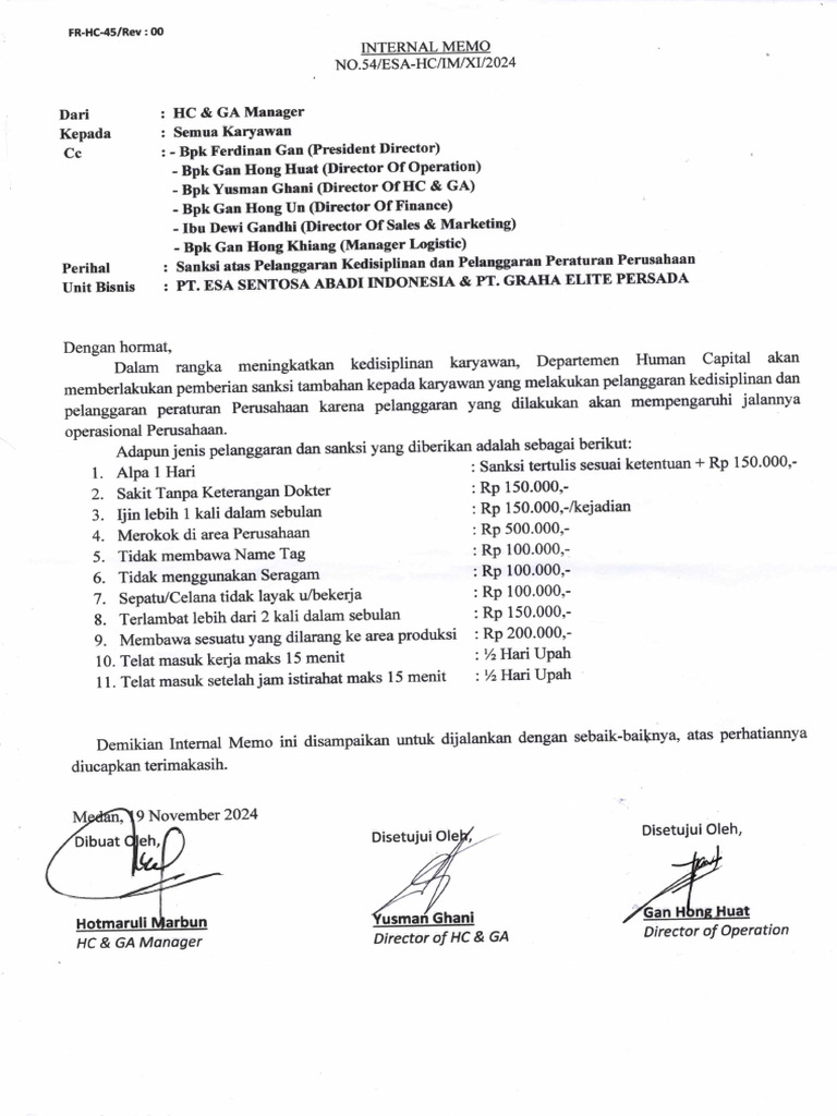 Internal Memo 054 | PDF