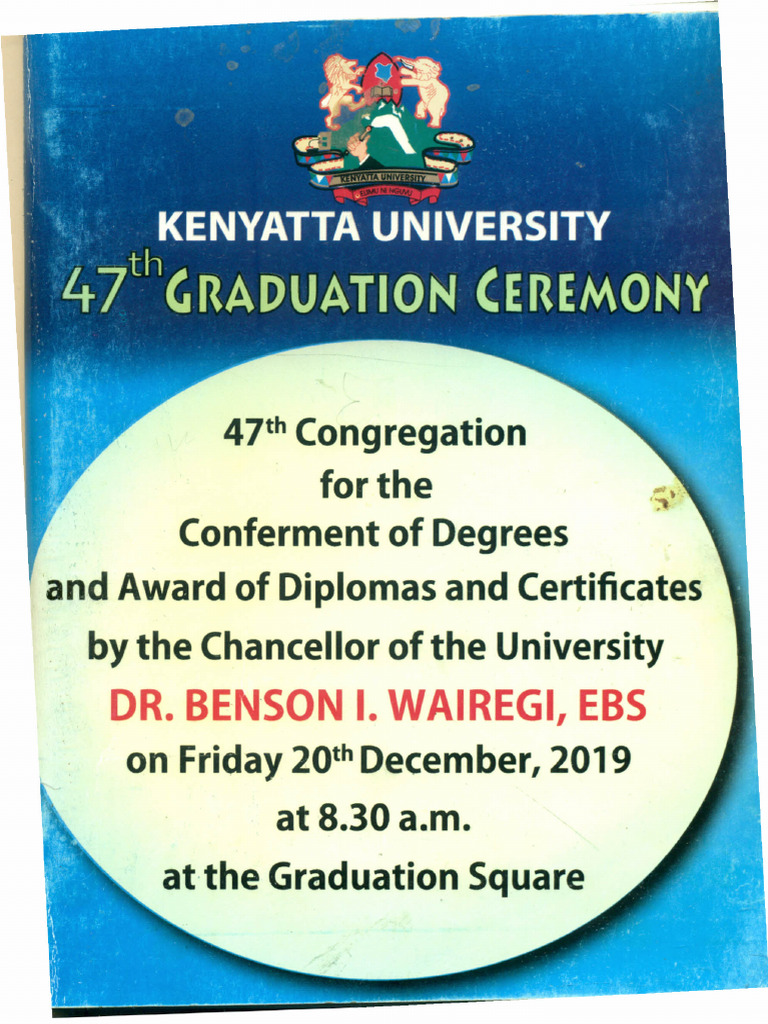 Kenyatta University 47th Graduation Booklet | PDF