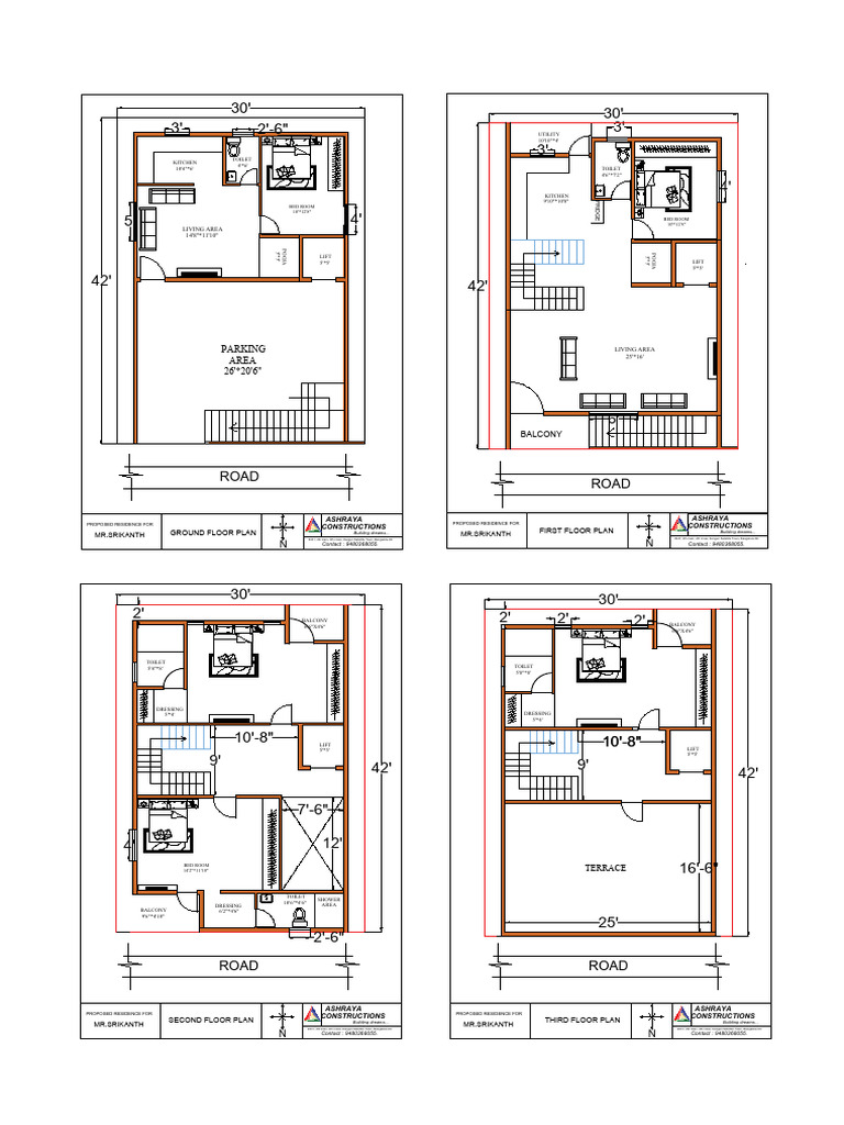 MR - Srikanth North 30X40-Model ALL FLOOR PLANS | PDF | Queensland ...