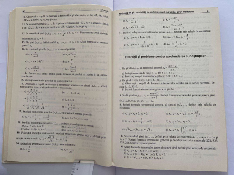 Culegere matematica Breviar teoretic Petre Simion pag 40-41 | PDF