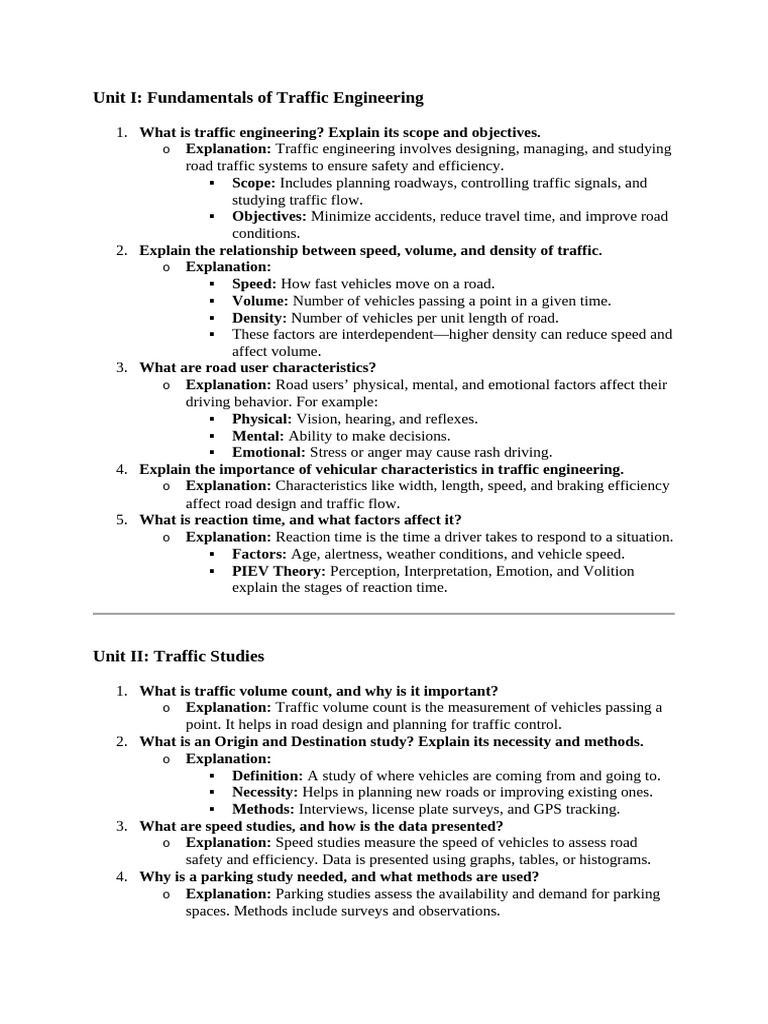 Traffic Engineering Pdf Traffic Road