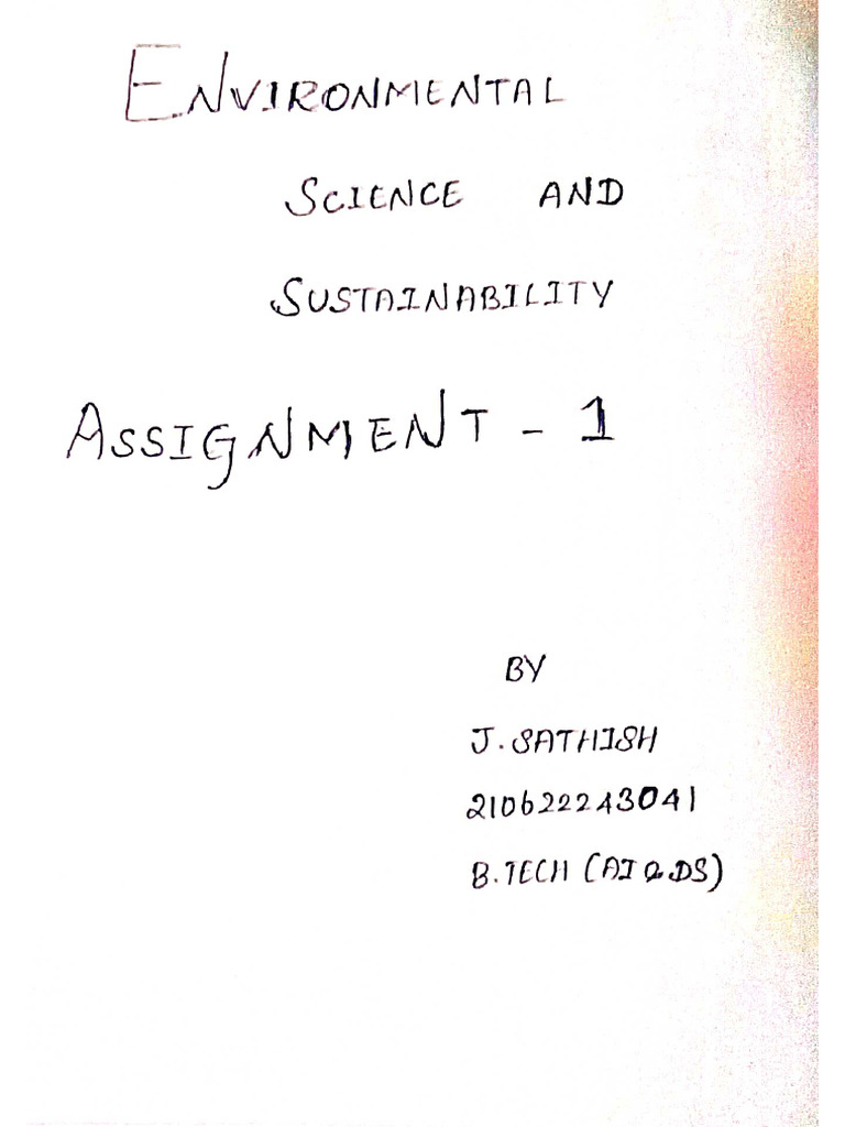 ESS Assignment 1 | PDF