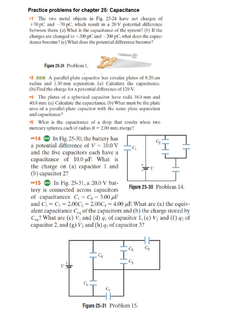 Capacitor Practise Qs | PDF