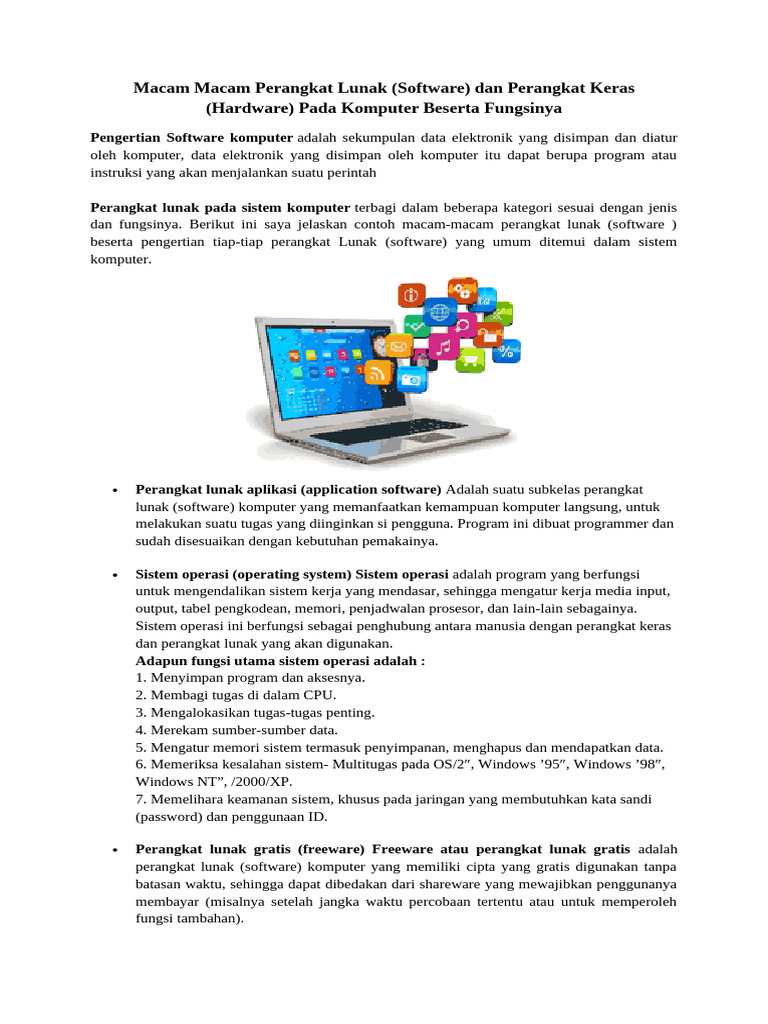 Macam Macam Perangkat Lunak | PDF