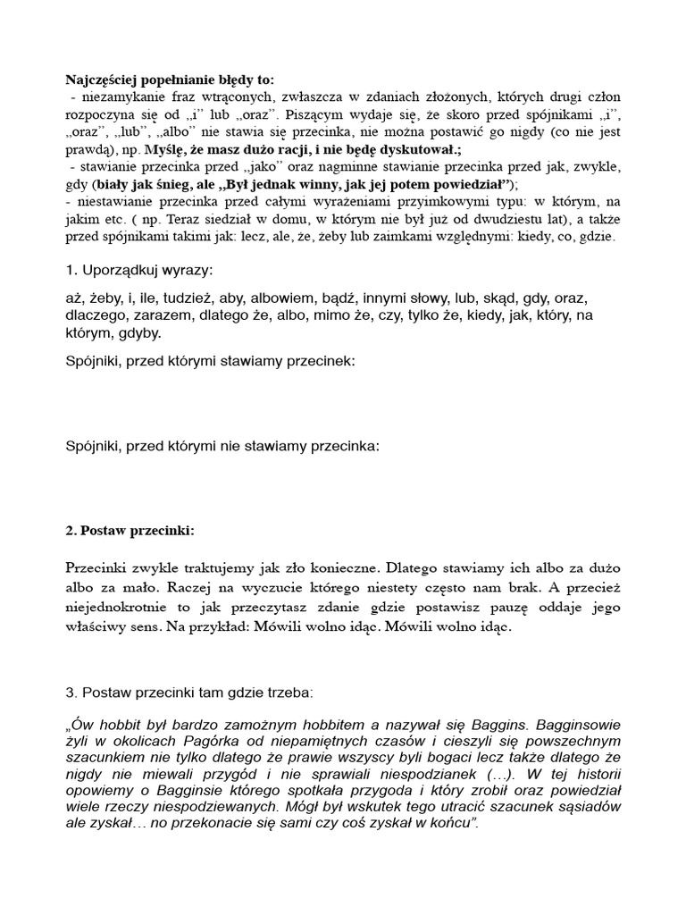 Interpunkcja KP 6 Klasa | PDF