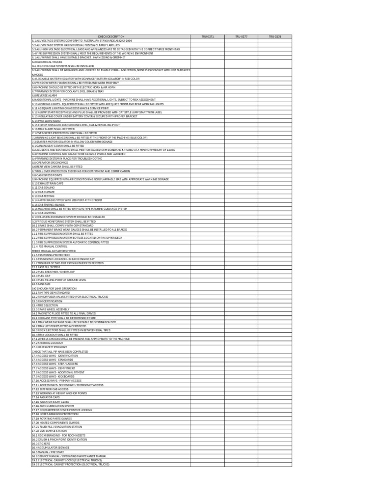 TRU Electric Compliance Requirements | PDF | Truck | Electrical Wiring