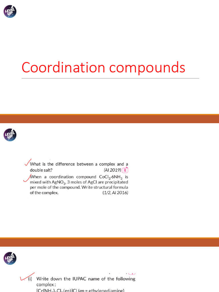 Coordination Compounds PYQ | PDF