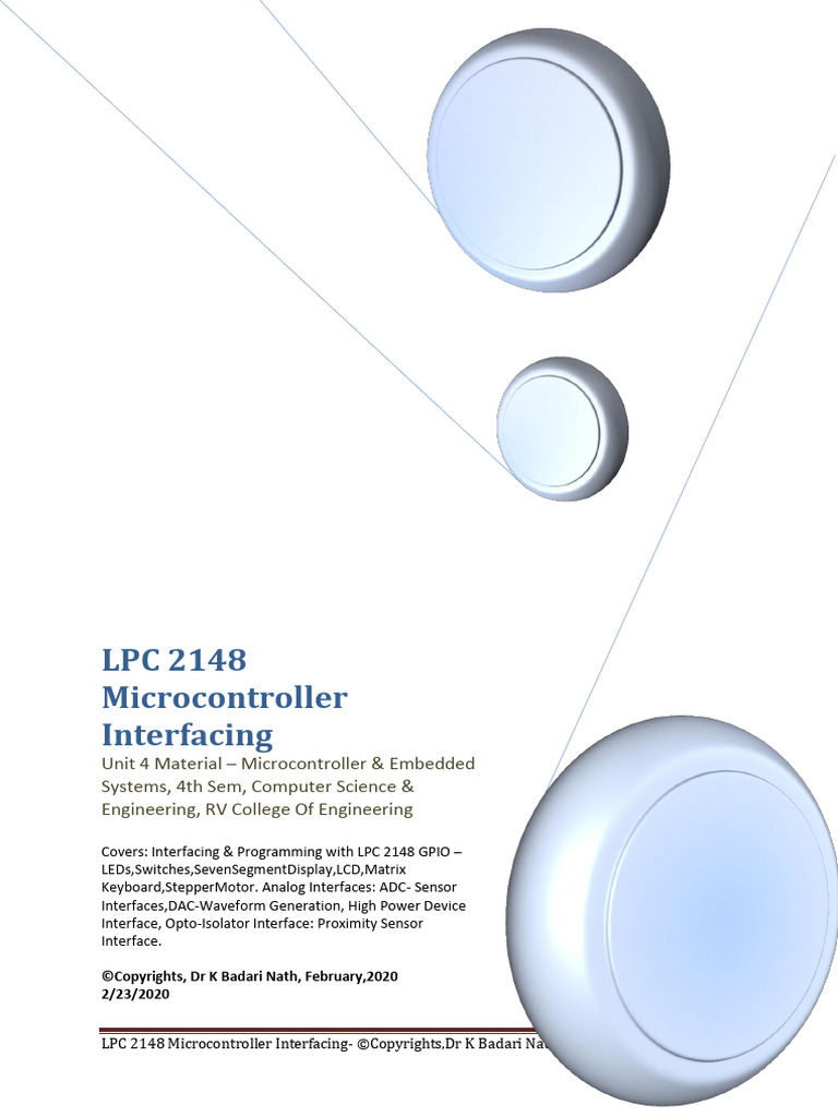 MCES 18CS44 Unit3 4 LPC 2148 Interfacing | PDF | Analog To Digital Converter | Microcontroller