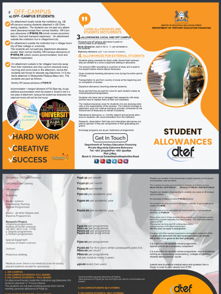 DTEF Students Allowances Guide | PDF