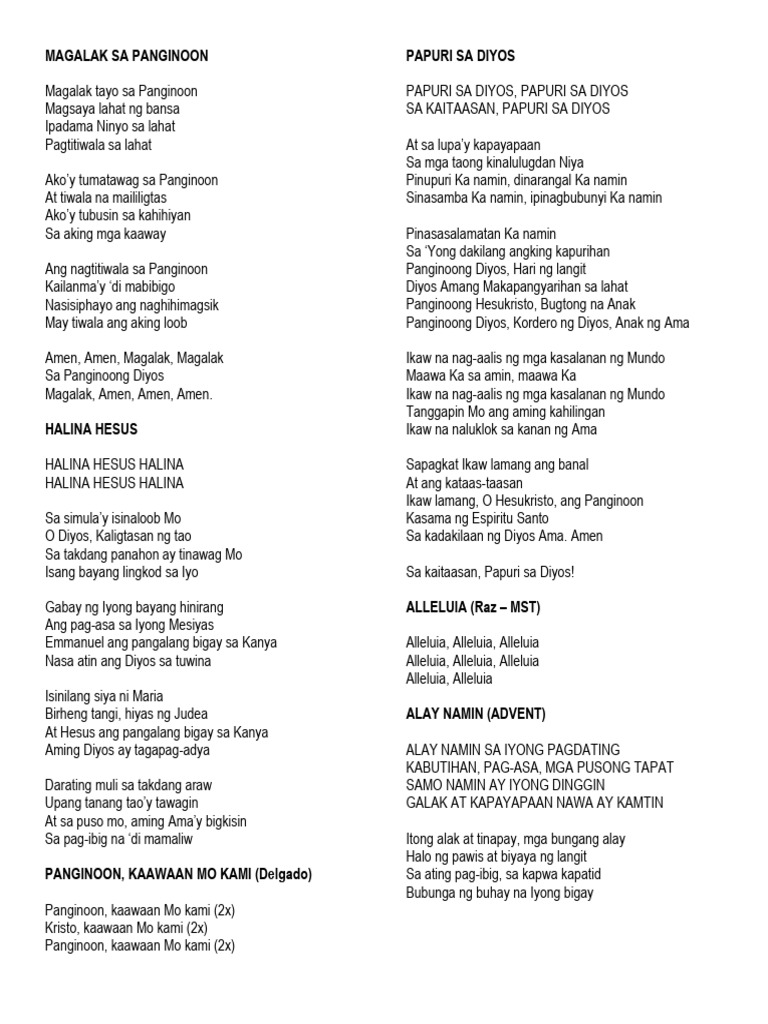 Simbang Gabi Lineup - SFC - Koro Antonio | PDF