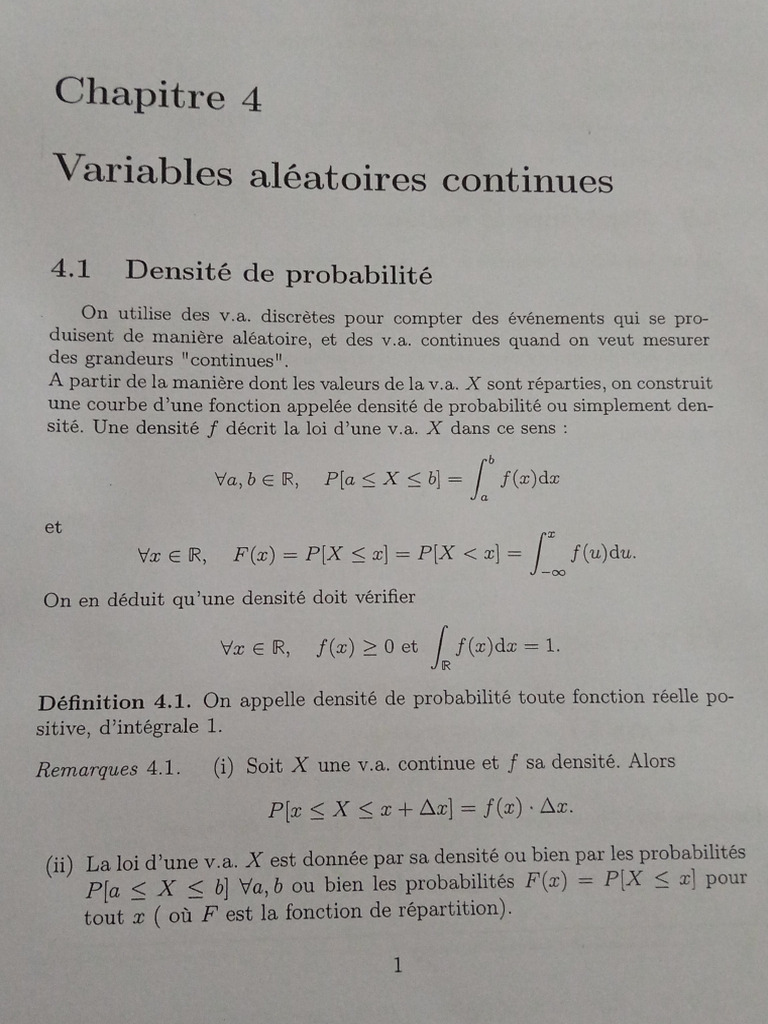 Chapitre 4 Probabilités Et Statistiques | PDF