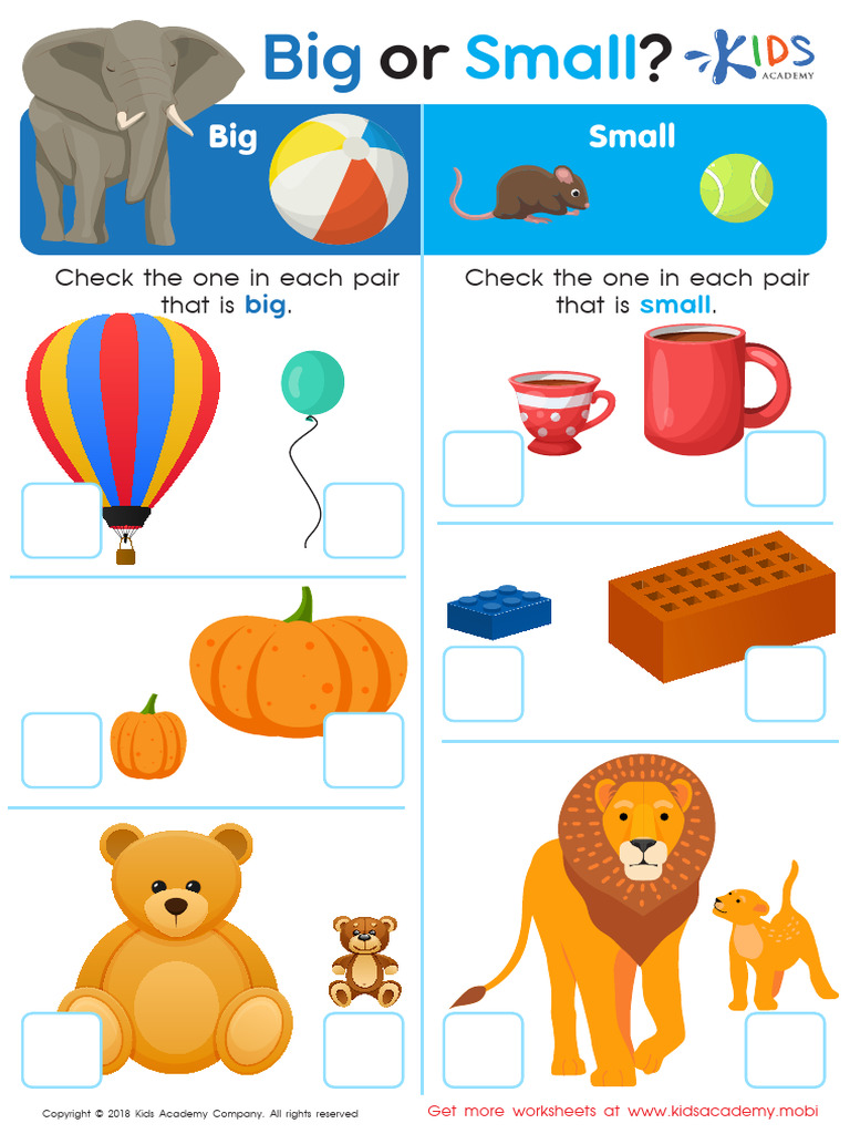 Preschool Big or Small Worksheet | PDF