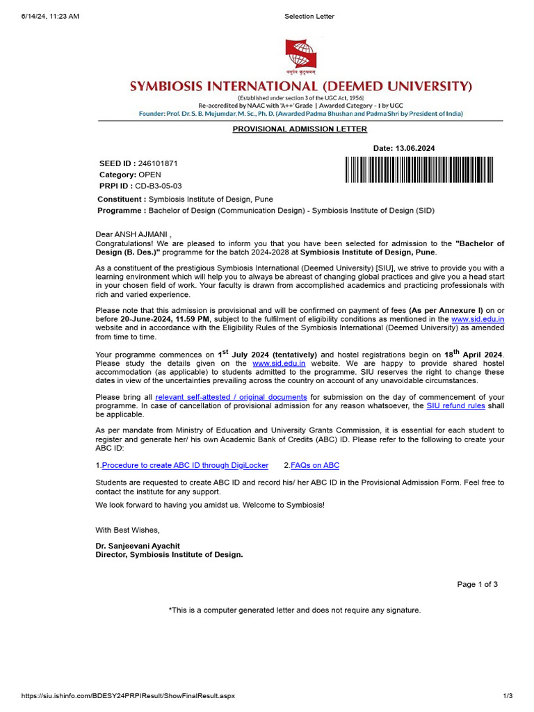 Selection Letter | PDF | Debit Card | Payments