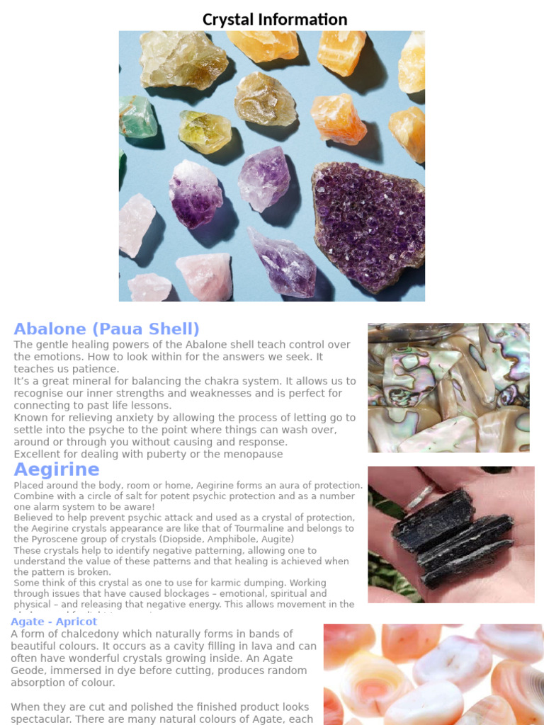 05 Crystal Information | PDF | Gemstone | Quartz
