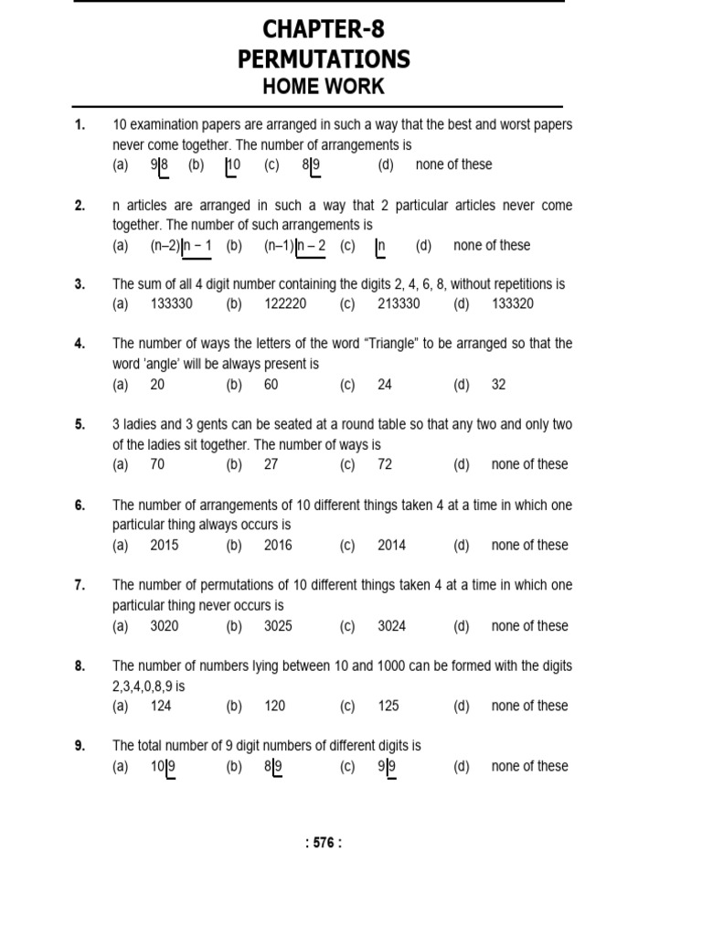 Permutations and Combinations Practice | PDF | Consonant