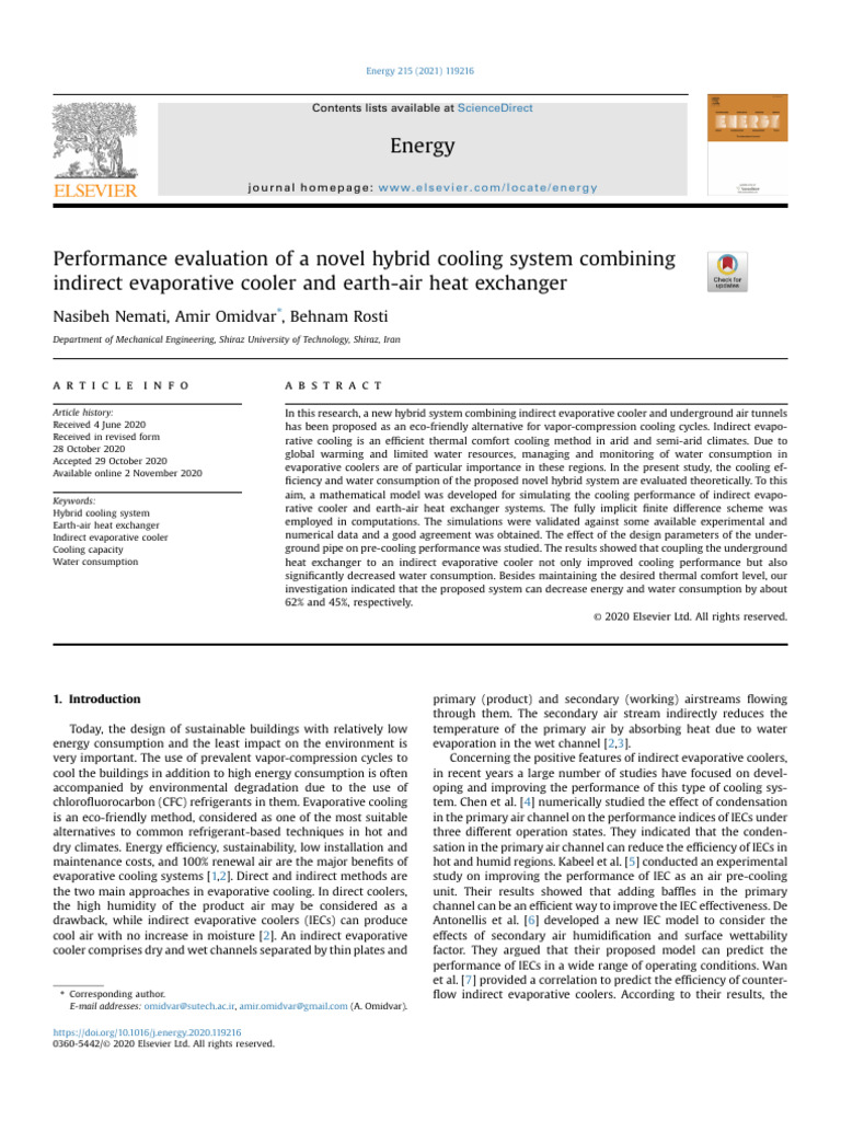 Nemati, Nasibeh, Amir Omidvar, and Behnam Rosti. | PDF | Heat Transfer ...