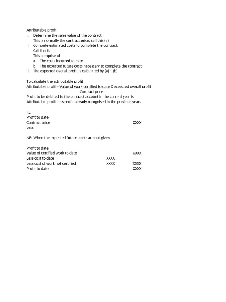Understanding Attributable Profit Calculation | PDF