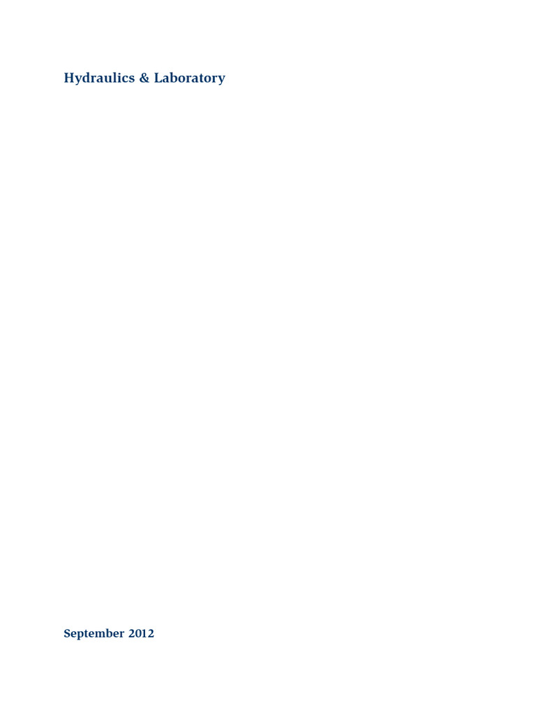 Hydraulics 2012F - Class Notes | PDF | Fluid Dynamics | Reynolds Number