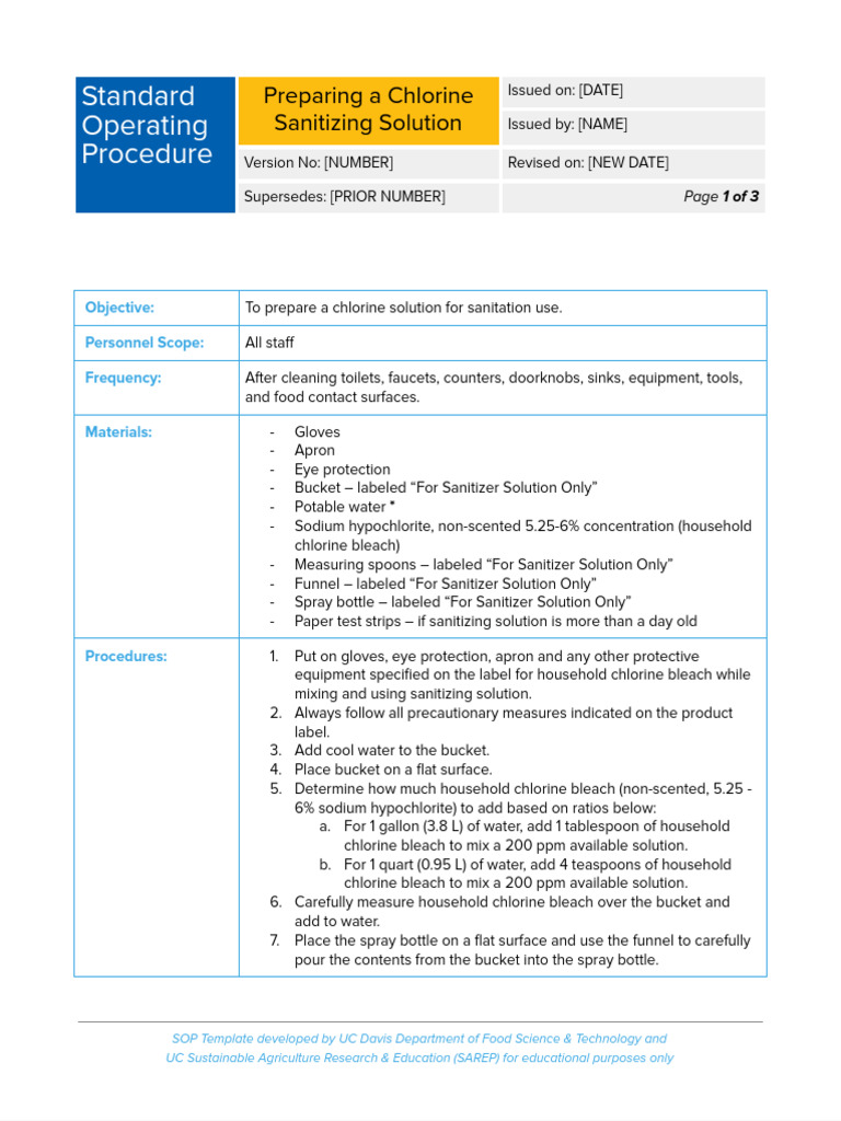 Chlorine Solution | PDF
