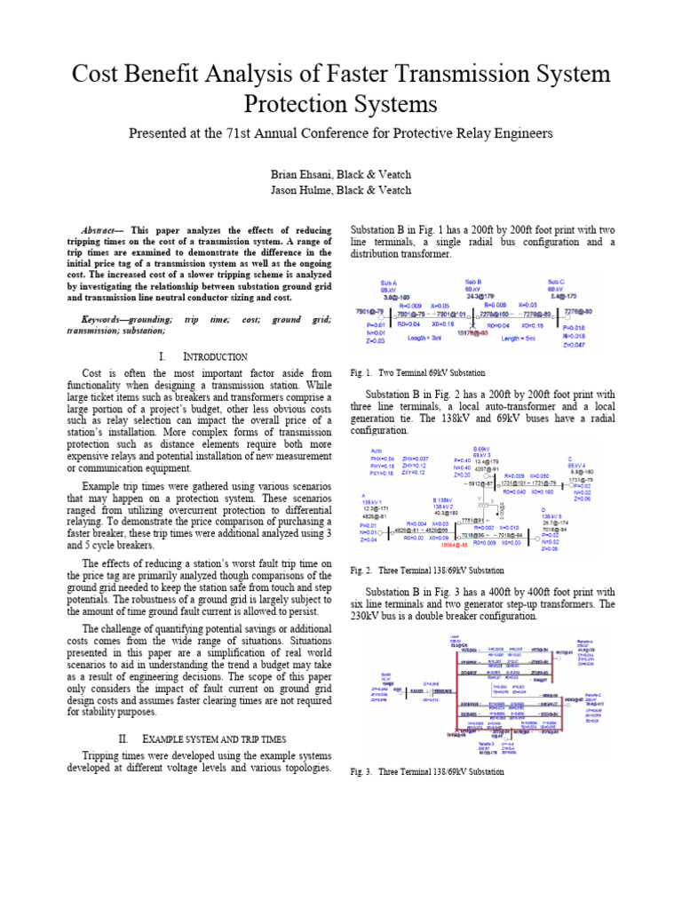Cost Benefit Analysis of Faster Transmission - System Protection ...