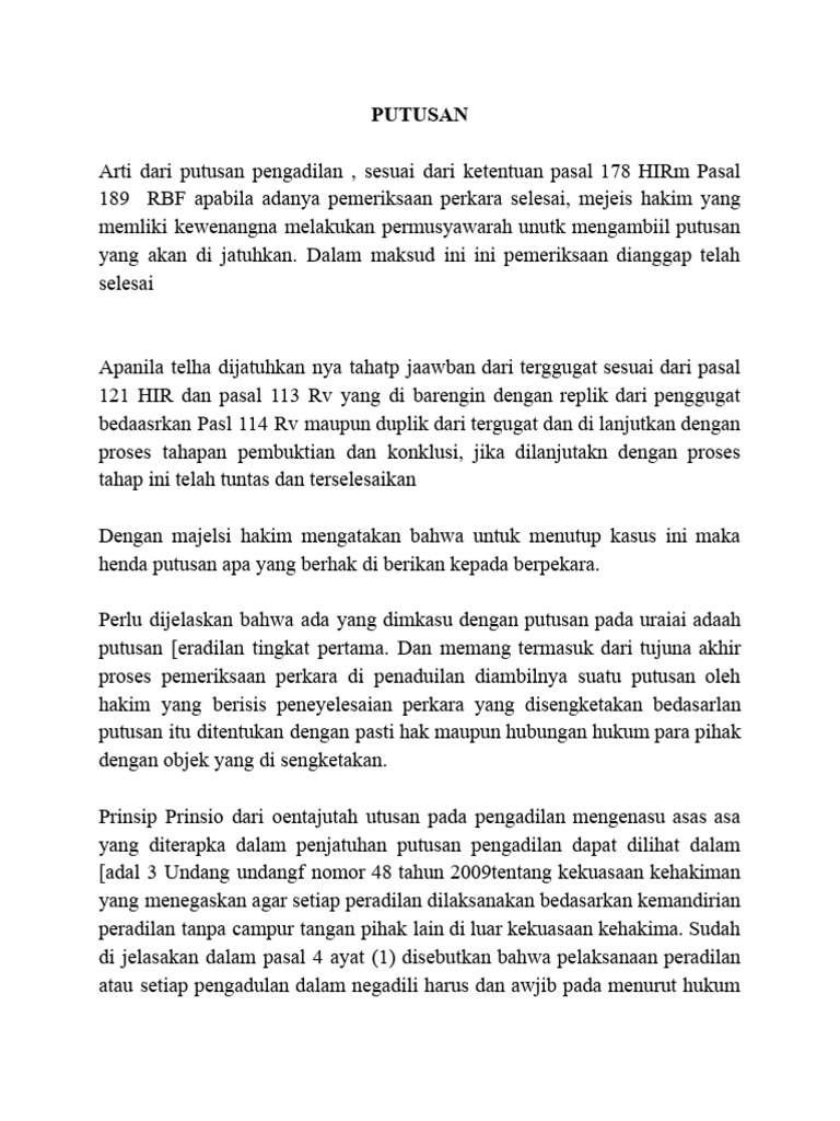 Pengganti Putusan | PDF
