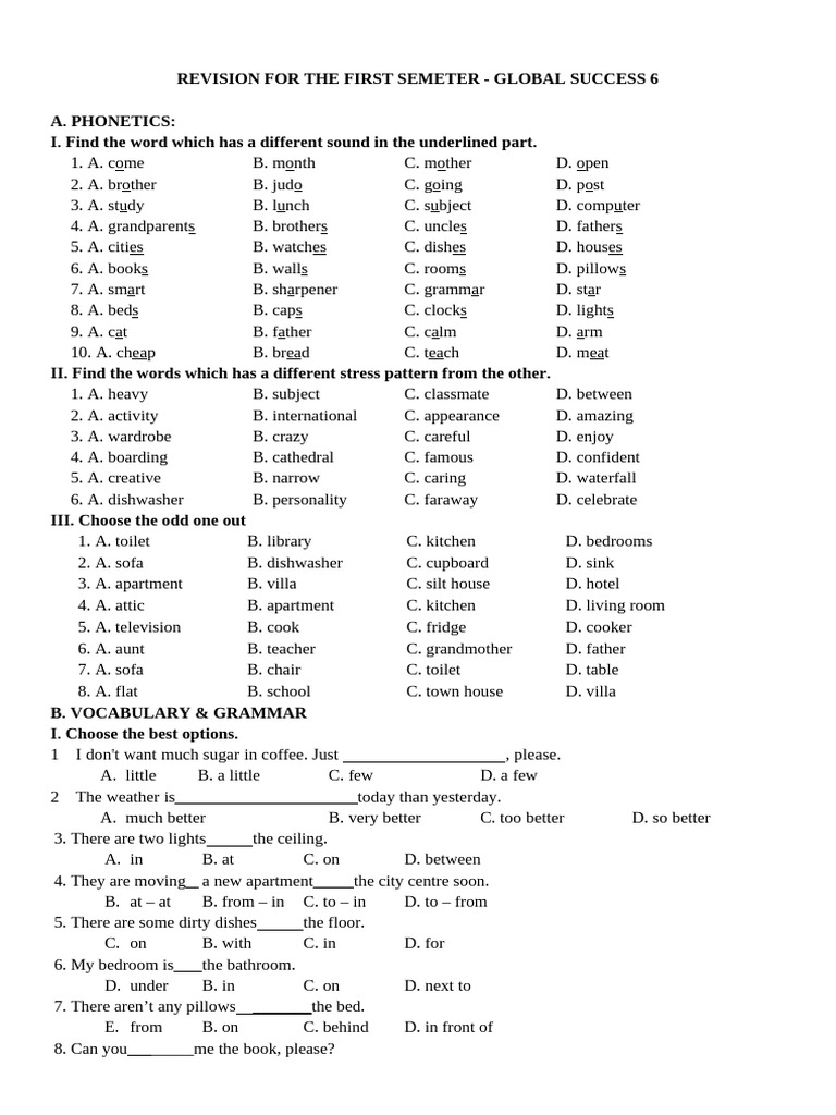 Grammar and Vocabulary Review Guide | PDF
