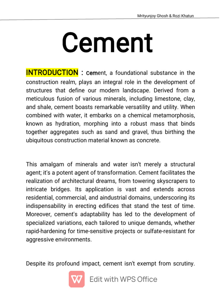 Cement PDF | PDF | Cement | Concrete