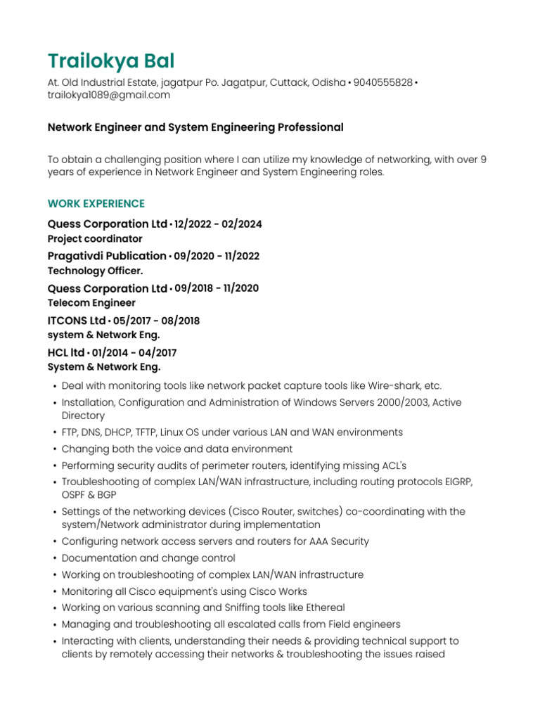trai resume - 2024-10-08 | PDF | Computer Network | Router (Computing)
