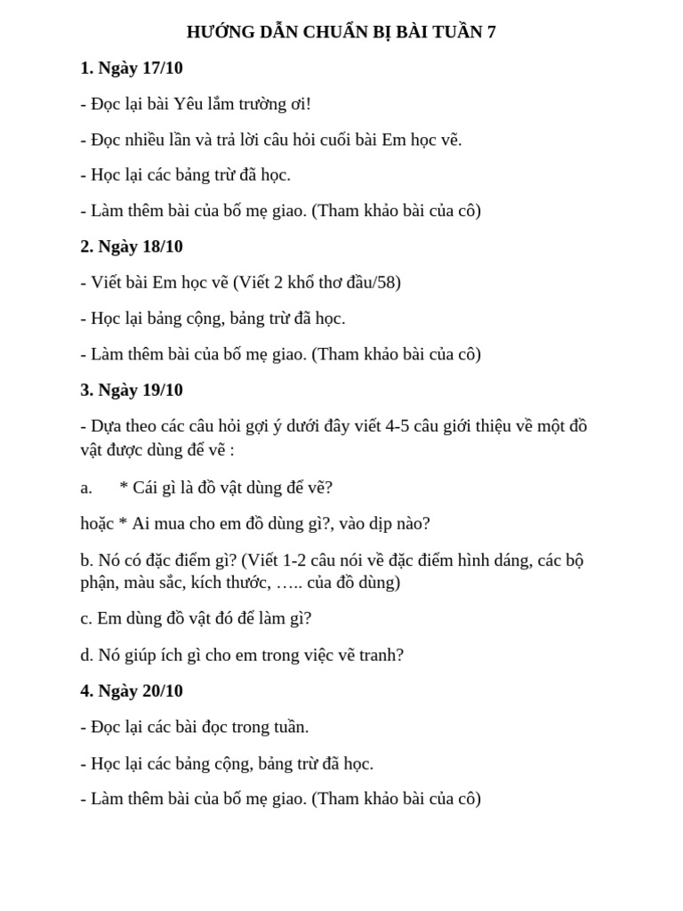 HD Chuan Bi Bai Tuan 7 | PDF